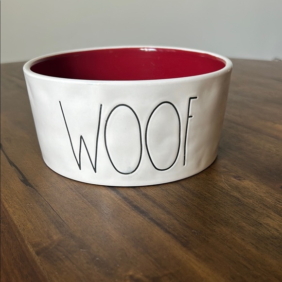 Rae Dunn | Dog | Rae Dunn By Magenta White And Red Dog Bowl With Woof ...